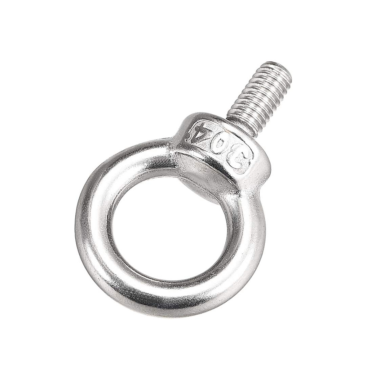uxcell Lifting Eye Bolt M6 x 12mm Male Thread 304 Stainless Steel for Hanging, Pack of 4
