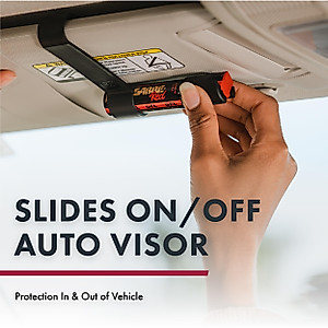 SABRE Pepper Gel with Car Visor Attachment Clip, Maximum Strength Formula, 12-Foot (4-Meter) Range, Gel is Safer, UV Marking Dye, Twist Lock Safety, Attaches to Sunvisor in Vehicles & RVs, 0.67 fl oz