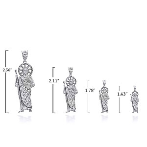 Solid .925 Sterling Silver St Saint Jude Pendant 2.11"