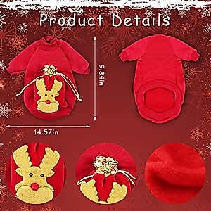 Christmas Dog Costume Sweater Christmas Dog Red Suit with Elk Bag Accessories Christmas Adjustable Cats Costume Clothes, Christmas Costume Cloth for Cats Dogs Animal Christmas Party Supplies, M Size