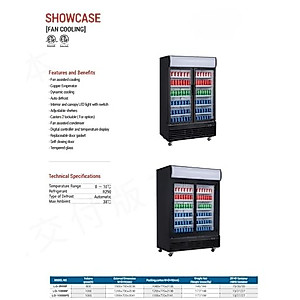 Elite Kitchen Supply Commercial 2 Sliding Glass Door Refrigerator Merchandiser, ETL NSF Upright Display Fridge Cooler Stainless Steel 2 Section 47" W 33.3 cu. ft. Fan Cooling, Restaurant