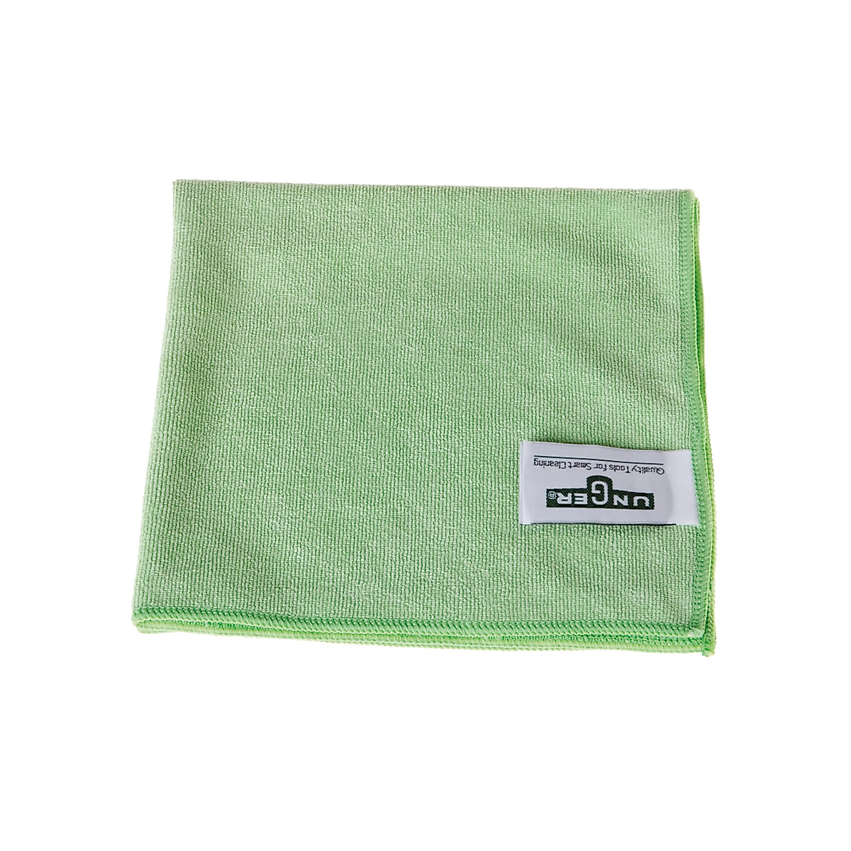 Unger MF400 SmartColor MicroWipe Heavy Duty Microfiber Cloth, 16" Length x 15" Width, Green (Case of 10)