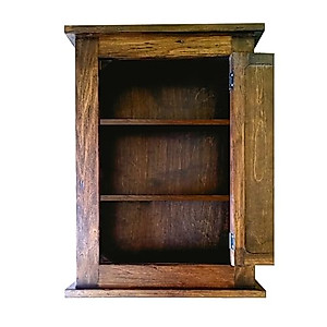 Dijkoo ZyduzscAT NUOTIRUIS Primitive Mission Medicine Cabinet/Surface Mount/Distressed Medium Finish/Solid Wood & Handmade C