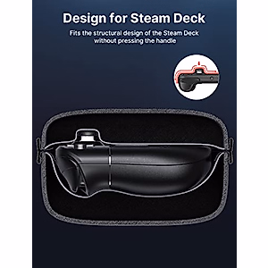 JSAUX Carrying Case Compatible with Steam Deck/Steam Deck OLED, Protective Hard Shell Carry Case Built-in Charger Storage, Portable Travel Carrying Case for Steam Deck Console & Accessories - BG0102