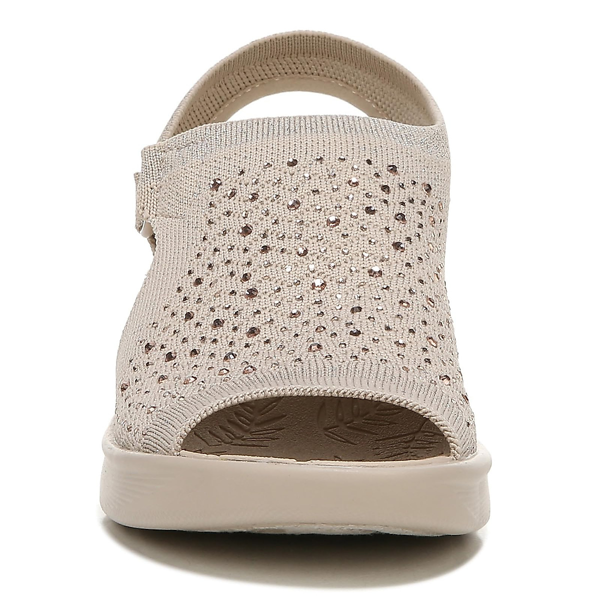 BZees Womens Star Bright Slingback Wedge Sandal, Champagne, 8.5 US