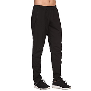 CQC Men's Fleece Cycling Bike Pants Windproof Thermal Athletic Sweatpants for Winter Outdoor Running Hiking Black M