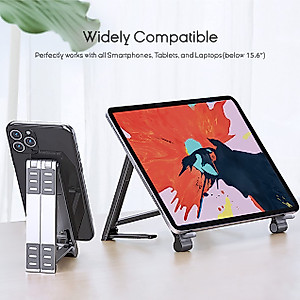 Whardeeg Magic X1, Mini 3-in-1 Multi-Function Laptop Stand, Pocket Size Adjustable Stand, fit Your Phone, Tablet, and Laptop(16'' and Below), Multi Angles Aluminum Ergonomic Device Riser