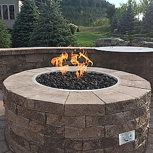 MOFLAME Fire Pit Gas Burner Control Panel Kit,Push Button Igniter with1/2 Straight Gas Key Valve Replacement for Propane Fire Pit Table,Patio Heater Concrete Firepits Outside,Backyard Fireplace