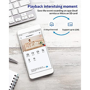 Indoor Security Cam 1080P HD Wi-Fi Smart Home Camera with Night Vision, 2-Way Audio, Motion Detection, Compatible with Alexa & Google Home Hub, Baby/Pet/Elderly