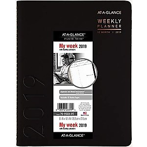 AT-A-GLANCE Weekly / Monthly Appointment Book / Planner 2019, 8.25 x 10.88 Inches, Contemporary, Graphite (70-950X-45)