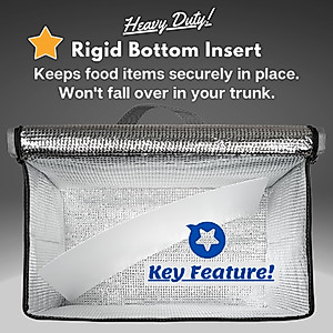 XL Insulated Reusable Grocery Bags (2-Pack) - Premium Quality Cooler Bags with Hard Bottom Insert - Stands Upright, Machine Washable, Sturdy Zipper - Insulated Bag for Hot or Cold, Food Delivery Bag