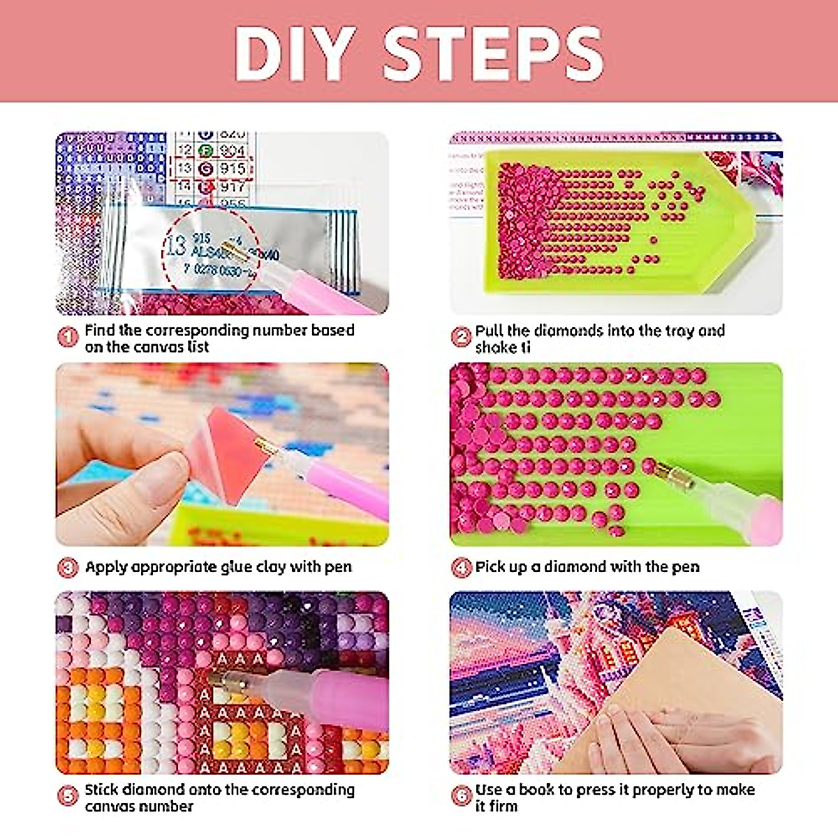 Buewutiry Beach Castle Diamond Painting Kits for Adults Beginner, 16x12 Inch 5D Diamond Art Kits for Adults, DIY Full Drill Diamond Art Craft for Home Wall Art Decor