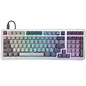 DROP Shift Mechanical Keyboard — Full-Size 1800 Layout (99 Key), Kailh Hotswap Switches, Programmable, Backlit RGB, USB-C, Doubleshot PBT Keycaps, Aluminum, Tactile (Gray, Halo Clear)
