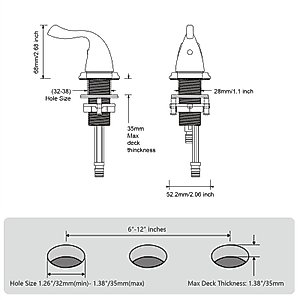 RKF Faucet- Replacement Lever Handles with Valve Faucet Accessory Faucet Parts Faucet Kit Chrome B07