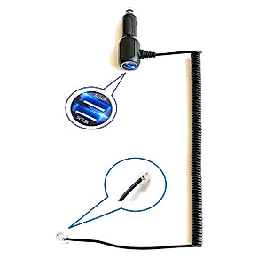 DCPOWER Coiled/Curled Power Cord Compatible Replacement for RADENSO XP Radar Detector