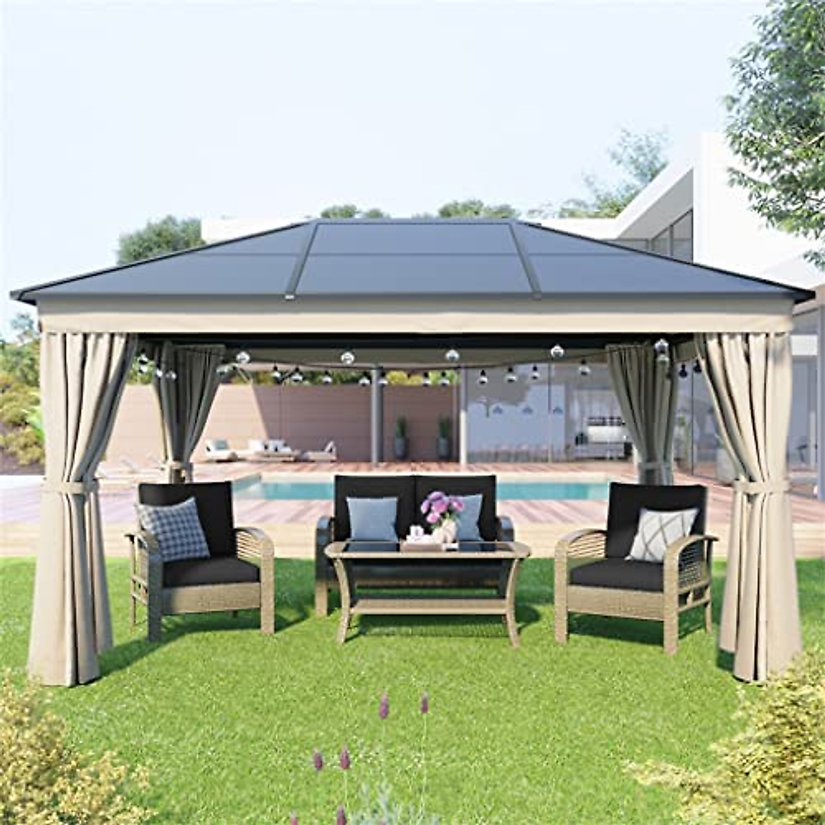 MGWYE Practical Outdoor Storage Shed Outdoor Shed is Available in A Variety of Sizes for Multipurpo