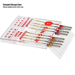 SINGER 04806 Titanium Universal Regular and Ball Point Machine Needles Combo Pack, 8-Count