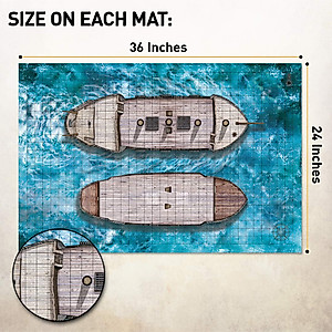Melee Mats DND Map Starter Kit for Dungeons & Dragons Game - 24” x 36" 3 Pack Double Sided, Wet/Dry Erase Battle Terrain Grid - Ultimate Tabletop Board Gaming Experience with Accessories
