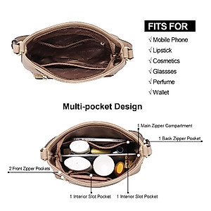 CLUCI Backpack Purse for Women Fashion Crossbody Bag Purse for Women Multi Pockets Vegan Leather Handbags Travel Designer Vintage Ladies Shoulder Bags Light Brown