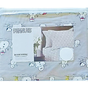 Berkshire Blanket & Home Co. Christmas Snoopy Peanuts Full Size Sheet Set (Flat, Fitted, Pillowcases)
