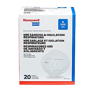 Honeywell Safety NIOSH-Approved N95 DF300 Flatfold Respirator, 20-pack (RAP-74038), White,One Size Fits All