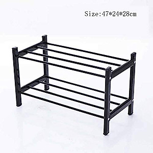 MFCHY Small Shoe Rack Flower Stand Simple Home Shoe Cabinet Iron Dormitory Balcony Bed Storage Rack Size (Size : 47cm hength)
