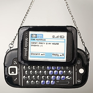 Ondeam Slider Phone Shoulder Purses,PU Unico CrossBody Bag for Girl Women(Black)