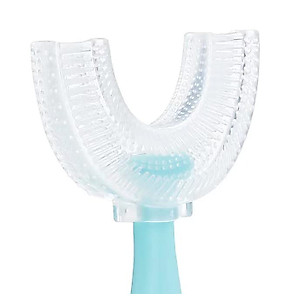 PandaEar 4 Pack U Shaped Toothbrush Kids Toddler with Soft Silicone Brush Head for Age 2-6, 2 Pack Silicone Baby Finger Toothbrush with Travel Storage Case for 3 Months+, 360 ° Whole Mouth Toothbrush