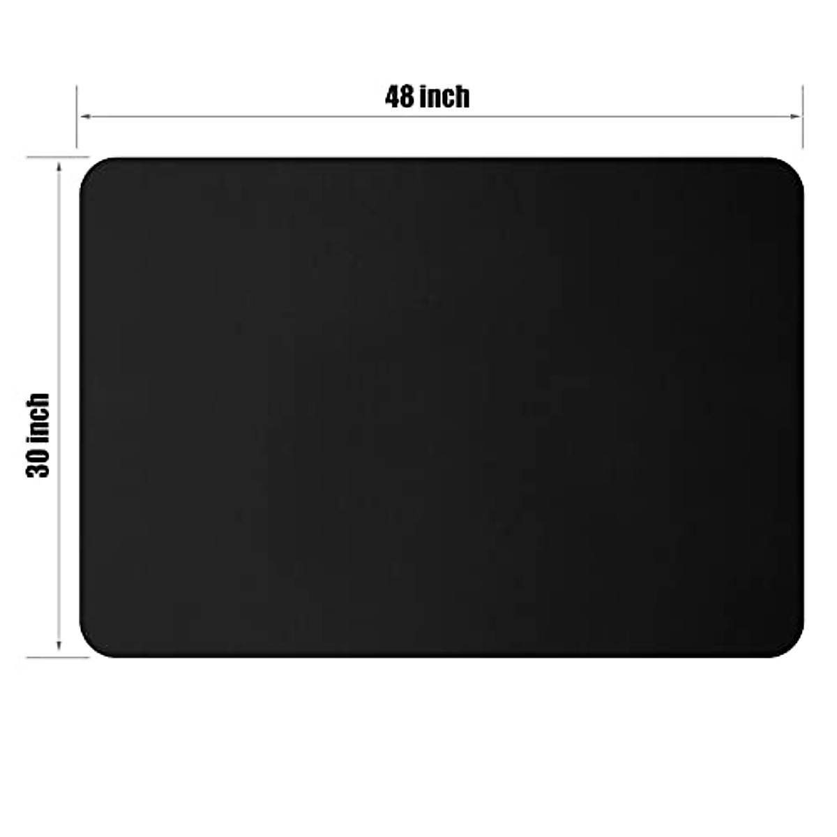 Kuyal Chair mat for Hardwood Floor 30 x 48 inches Rectangle Floor Mats Wood/Tile Protection Mat for Office & Home, Black