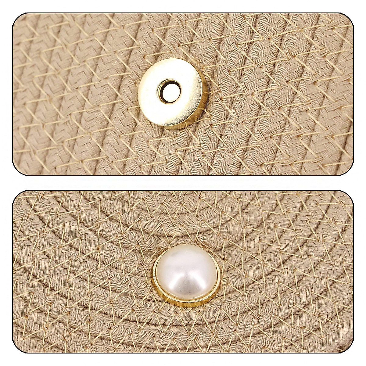 jascaela Women's Straw Woven Crossbody Bag Summer Beach Clutch Purse - Khaki