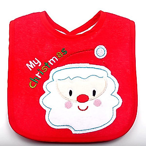 Dream Loom Christmas Baby Bibs 4pcs, First Xmas Baby Gift, for Babies Newborns and Toddler