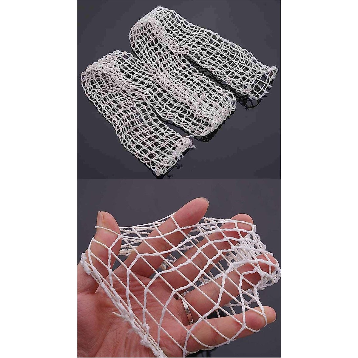 PZRT 3 Meters Meat Netting Roll Cotton Meat Net Ham Sausage Net Butcher's String Sausage Roll Hot Dog Sausage Casing Packaging Tools, 3 Sizes