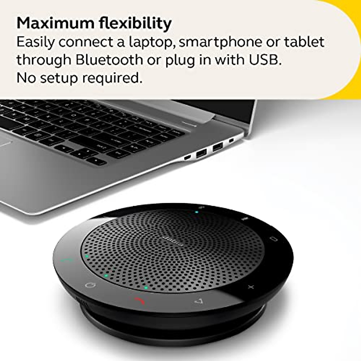 Jabra Connect 4s Portable Speakerphone — Portable Speaker with Bluetooth and USB Connection, Amazing Audio for Music and Crystal-Clear Calls, Perfect for Flexible Working — No Setup Required