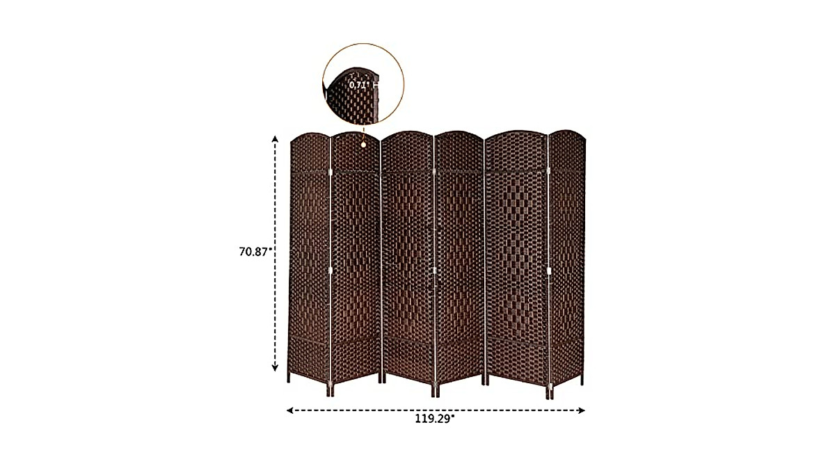 USAStock Decorative Privacy Screen with Rattan Design - Outdoor Divider