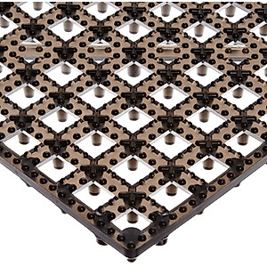 San Jamar Versa-Mat Plastic Interlocking Bar Mats, Black, (Set of 12)