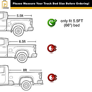 ONINE AWR Soft Roll Up Truck Bed Tonneau Cover Custom Fit 2015-2024 Ford F150 5.5ft Bed(66"), Styleside, All Weather