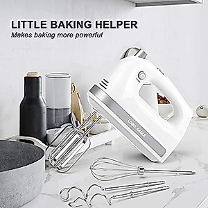 Lord Eagle Hand Mixer Electric, 400W Power handheld Mixer for Baking Cake Egg Cream Food Beater, Turbo Boost/Self-Control Speed + 5 Speed + Eject Button + 5 Stainless Steel Accessories