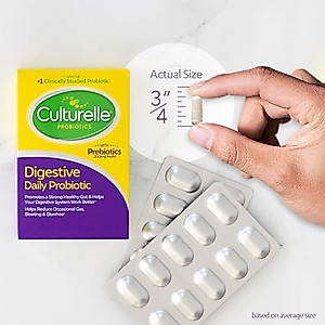 Culturelle Daily Probiotic Capsules For Men & Women, Most Clinically Studied Probiotic Strain, Digestive & Gut Health, Supports Occasional Diarrhea, Gas & Bloating, 1 Month Supply, 30 CT