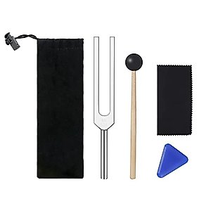 Soulmate Tuning Fork 528 Hz Tuning Forks for Healing with Silicone Hammer and Cleaning Cloth Chakra DNA Repair Sound Healing Musical Instrument Tuning Fork