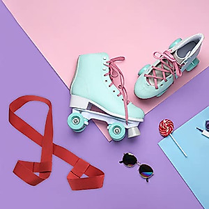 PATIKIL 126cmx3.8cm Roller Skate Leash, 2 Pack Adjustable Ski Boots Carrier Strap for Ski Boots, Roller Skates, Snowboard Boots, Yoga Mats, Bright Pink