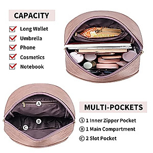 RUIQIA Mini Backpack Purse for Girls Pink Small Travel Backpack for Women School Backpacks for Teen Girls Waterproof Backpack Set PU Leather Backpack for Women Shoulder Bags Ladies