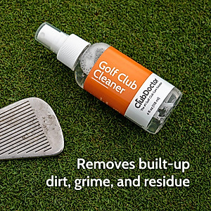 Club Doctor - Club Cleaning Solution - Golf Club Cleaner Spray - Removes Dirt from Grooves - Increase Spin and Improve Ball Flight - Clips onto Bag for Convenience - 4 oz