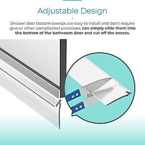 Framed Shower Door Bottom Seal, 1/4" Shower Door Sweep for Framed & Swing Shower Doors, 36" Long Angled T Drip Clear Vinyl Shower Door Seal Strip, Shower Door Replacement Parts