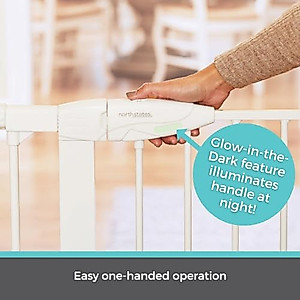 Toddleroo by North States Bright Choice Auto-Close Baby Gate with Door. Pressure Mounted Baby Gate for Doorways, Child Gate Fits Openings 29.75” to 40.5” Wide. (30" Tall, White)