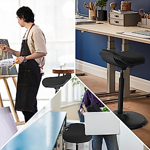 Standing Desk Chair, Adjustable Ergonomic Standing Stool, Swivel Sitting Balance Chair, Anti-Slip Bottom Pad