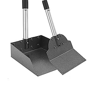 LUFFWELL Pooper Scooper, Metal Aluminum Tray and Spade Poop Scoop Set with Adjustable Stainless Steel Long Handle, Pet Waste Removal Heavy Duty Poop Scooper (Small Tray&Spade)