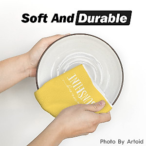 Artoid Mode Red Yellow Hello Sunshine Summer Kitchen Towels Dish Towels, 18x26 Inch Seasonal Decoration Hand Towels Set of 2