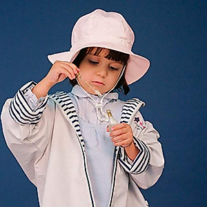 Ami&Li tots Baby Sun Hat Unisex Child Adjustable Wide Brim Sun Protection Hat UPF 50 Sunhat for Baby Girl Boy Infant Kids Toddler - M: Pink