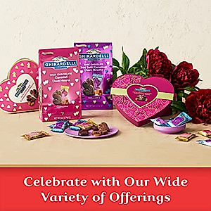 Ghirardelli Chocolate Chocolate Caramel Squares Assortment, Chocolate Squares for Valentines, 8.6 OZ Bag, Red