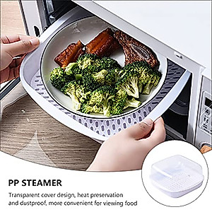 Rice Container Microwave Heating Microwave Cooker with Lid for Steaming Bread Bun Dumpling Fish Dumpling
